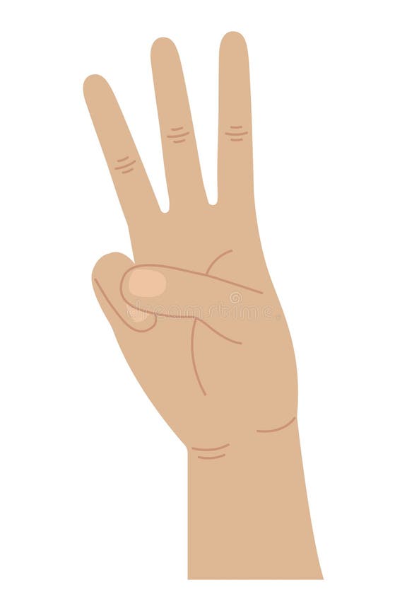 Hand Gestures. Counting Fingers. Three Fingers Stock Vector ...
