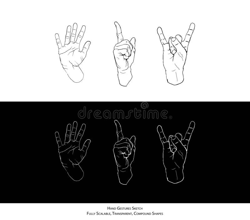 Hand Gestures and Emoji Vector Illustration - Directions and ...