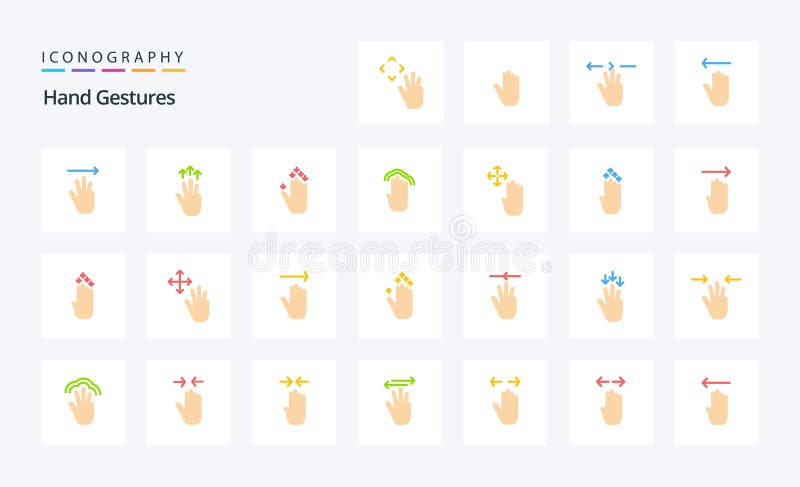 25 Hand Gestures Flat Color Icon Pack Stock Vector - Illustration of ... 25 Hand Gestures Flat Color Icon Pack Stock Vector - Illustration of ...