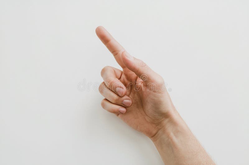 Hand Gestures Pointing Finger Direction Indication Close Up Isolated on ...