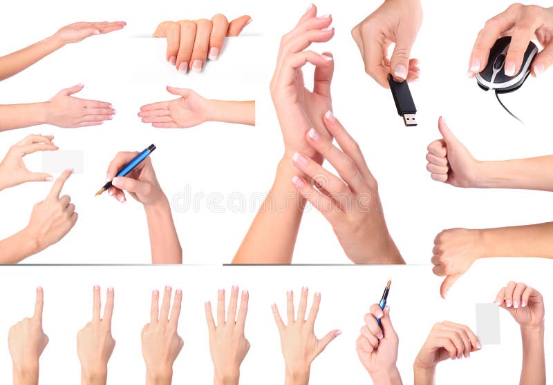 Hand Gestures Set, Isolated Stock Image - Image of mouse, handwritten ...