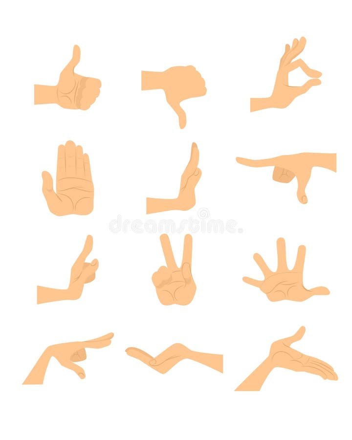 Hand gestures icons set stock vector. Illustration of finger - 52216534