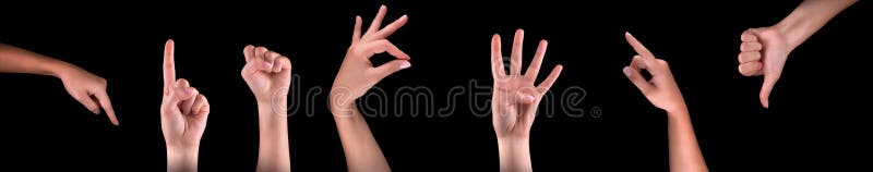 Hand Gestures Shown on Dark Background Highlight Nonverbal ...