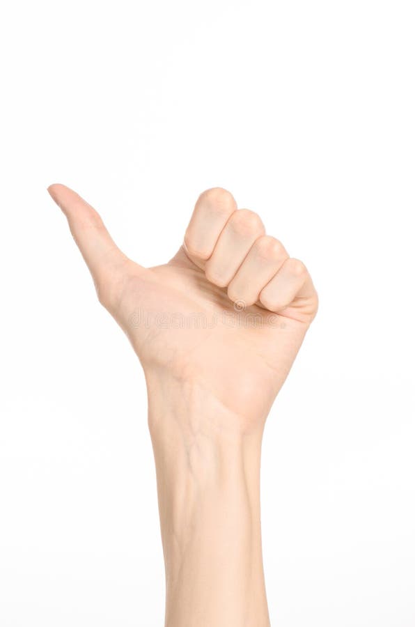 Hand Gestures Theme: the Human Hand Shows Gestures Isolated on White ...