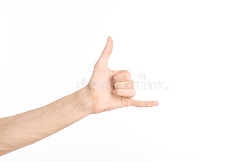 Hand Gestures Theme: the Human Hand Shows Gestures Isolated on White ...