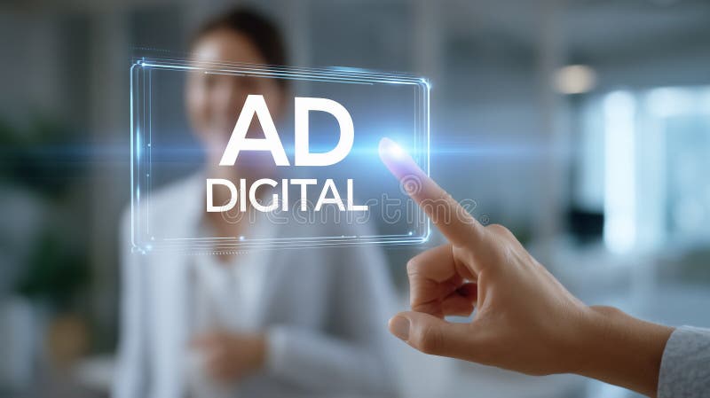Hand Gestures Towards Glowing Digital Advertisement in Bright Office ...