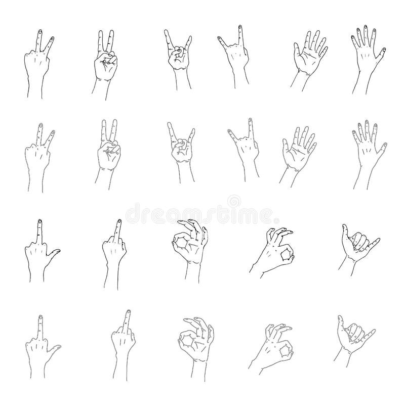 Hand Gestures 1 stock illustration. Illustration of handgestures ...