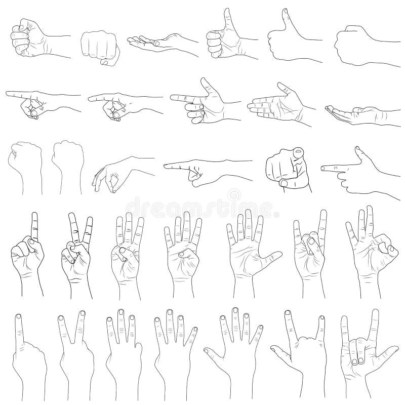 Hand Gestures stock vector. Illustration of good, greeting - 36349269