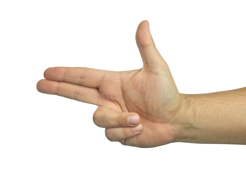 Hand Gesturing Pistol Sign Isolated Stock Photo - Image of handgun ...