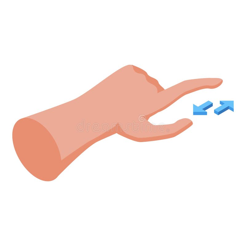 Hand Gesturing with Two Blue Arrows Pointing in Opposite Directions ...