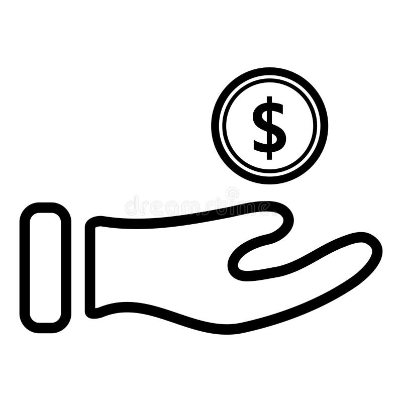 Hand Get Coin Money Dollar, Simple Vector Illustration Stock Vector ...