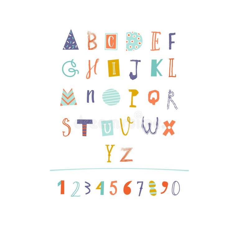 Handgetekend Uitgesneden Papieralfabet in Vectorformaat Vector ...