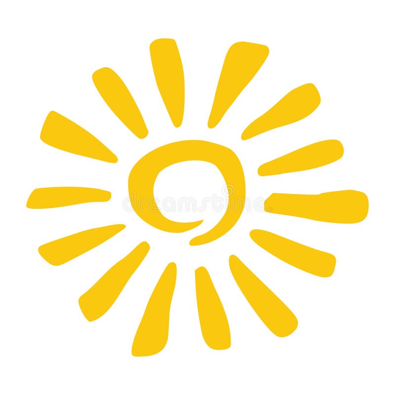 Gele geïsoleerde zon - PNG stock foto. Illustration of helder - 105444262