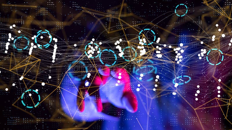 Hand Getting through the Digital Network - Virtual Technology Concept ...