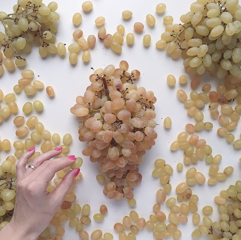 Hand getting grapes stock photo. Image of hand, rawvegetarian - 106338832