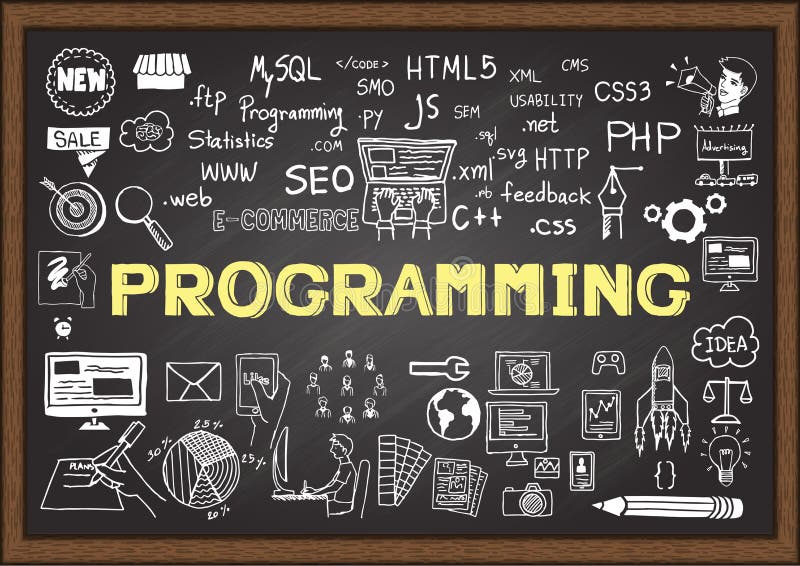 Computer Von Hand Gezeichnete Skizze Vektor Abbildung - Illustration ...