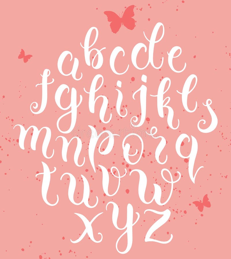 Hand Gezeichnete ABC-Zeichen Modernes Kalligraphiealphabet Vektor ...