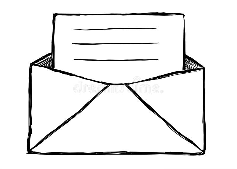 Hand Gezeichnete E-Mail-Ikonenillustration Stock Abbildung ...