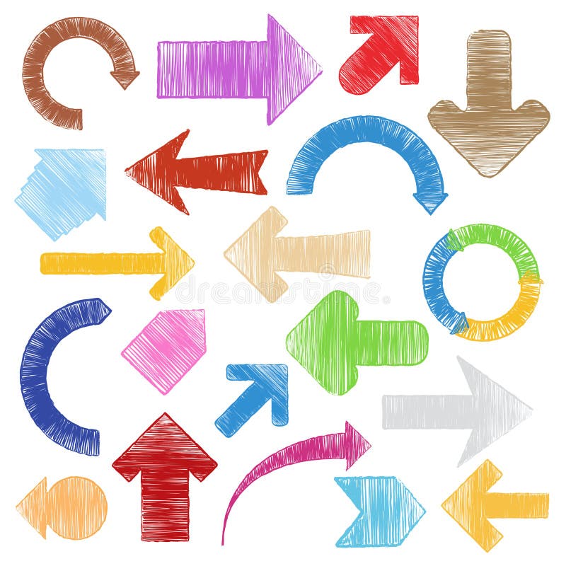 Hand gezeichnete Pfeile vektor abbildung. Illustration von leerzeichen ...