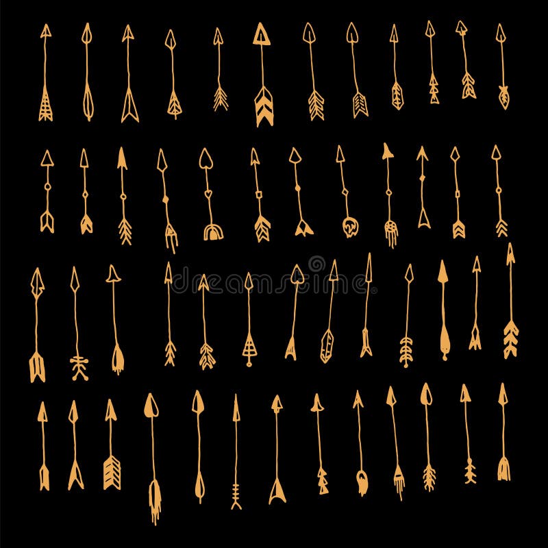 Hand gezeichnete Pfeile vektor abbildung. Illustration von gezeichnet ...