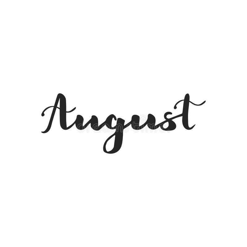 Hand Gezeichnete Typografie August Vektor Abbildung - Illustration von ...