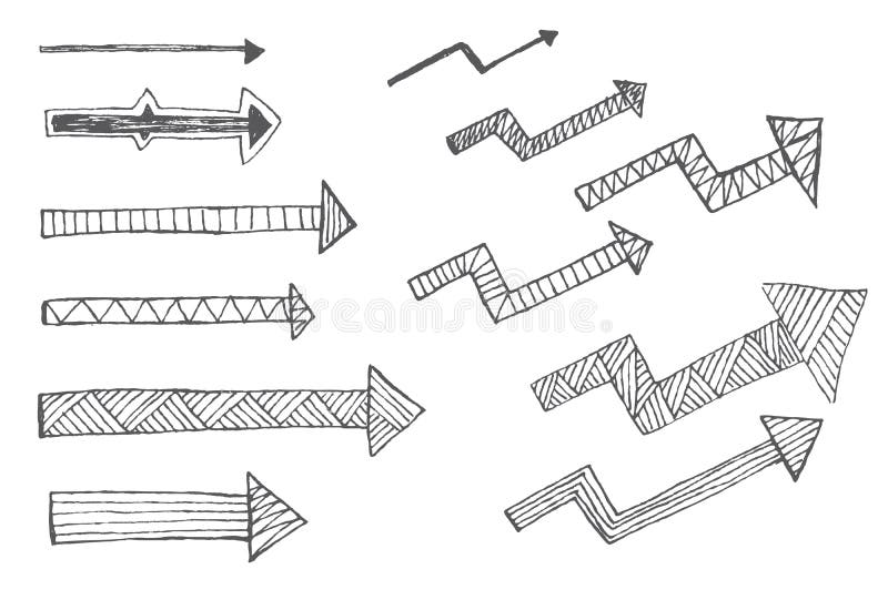 Hand gezeichneter Pfeil vektor abbildung. Illustration von zeile - 52582265
