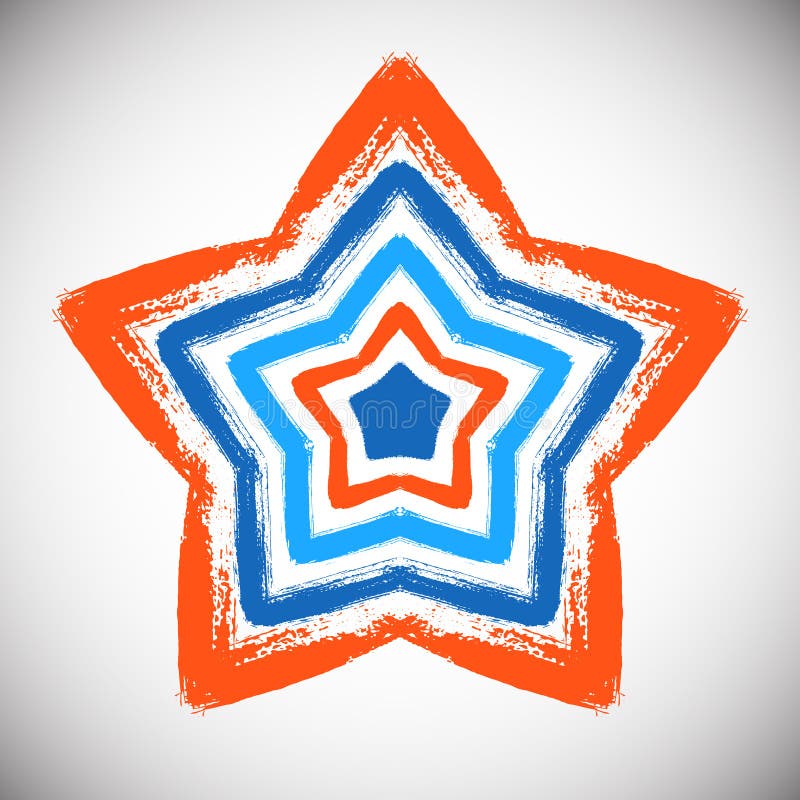 Hand gezeichneter Stern vektor abbildung. Illustration von gemalt ...