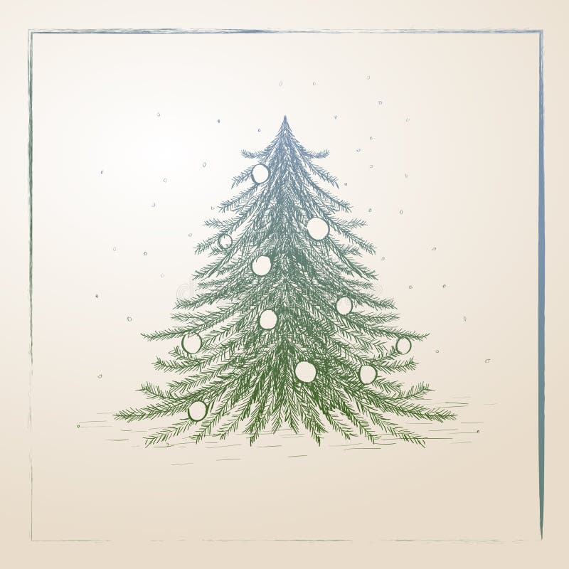 Hand Gezeichneter Weihnachtsbaum Vektor Abbildung - Illustration von ...