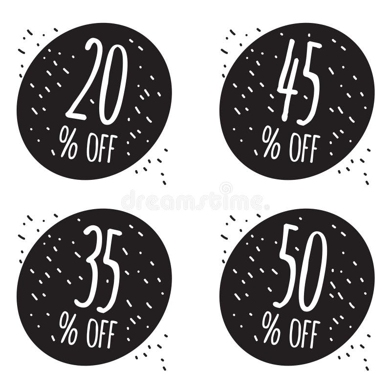 Hand Gezeichnetes Rabatt-Symbol Vektor Abbildung - Illustration von ...