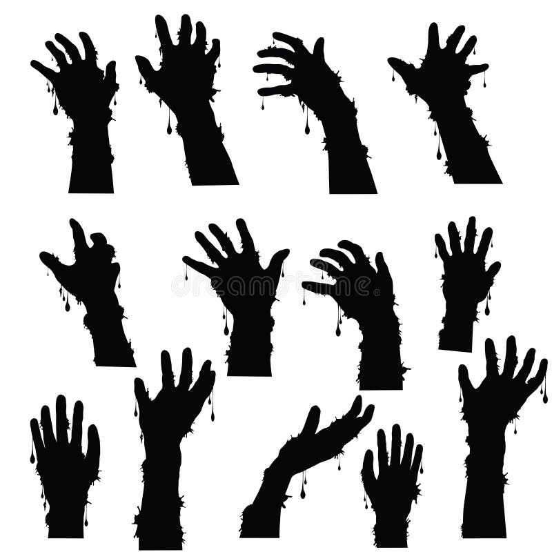 Hand Ghosts Rising from the Grave on Halloween. Stock Vector ...