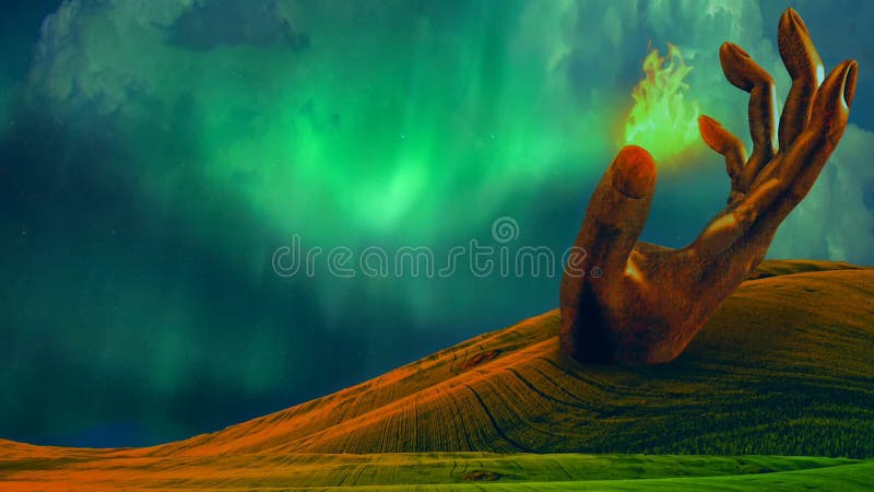 Hand of giant stock footage. Video of galaxy, fiction - 283451962