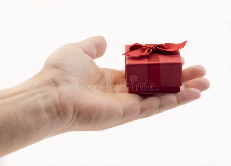 Hand with gift box stock photo. Image of focus, affection - 35949688