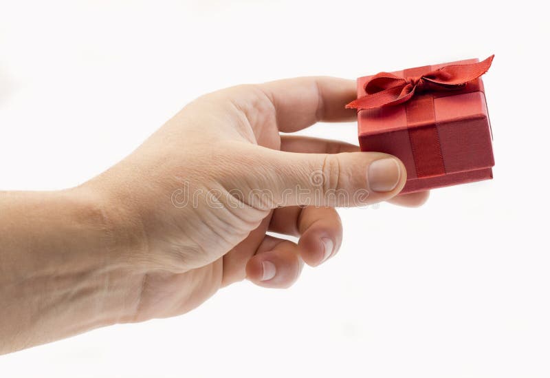 Hand with gift box stock photo. Image of people, alone - 35949696