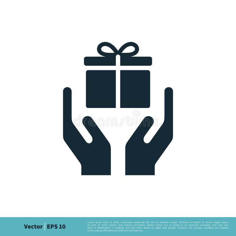 Hand and Gift Box Icon Vector Logo Template Illustration Design. Vector ...