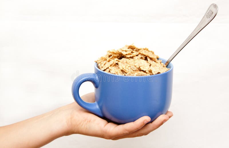 Hand Girl with a Bowl of Cereal in Hand Stock Photo - Image of retail ...