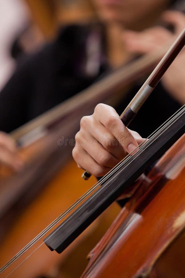 Hand girl playing cello stock photo. Image of caucasian - 47113552
