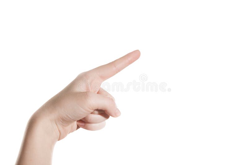 Hand Girl Shows the Forefinger Up Stock Image - Image of giving ...