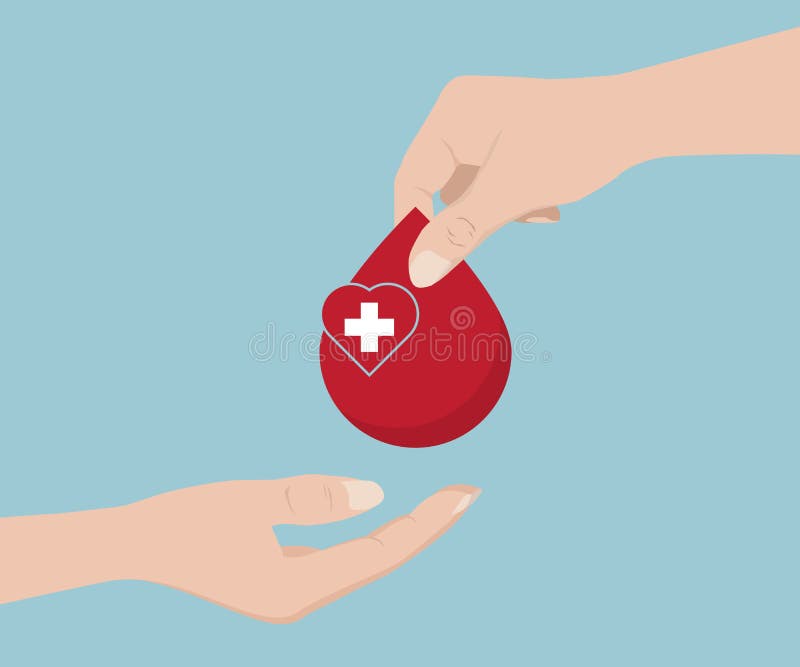 Hand Give Blood Vector Illustration Stock Vector - Illustration of ...
