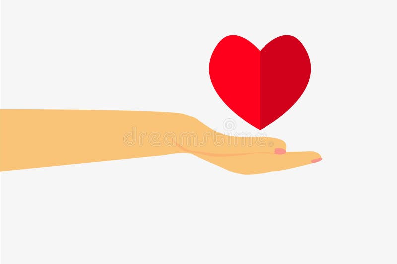 Hand - Give a Love at White Background Stock Vector - Illustration of ...