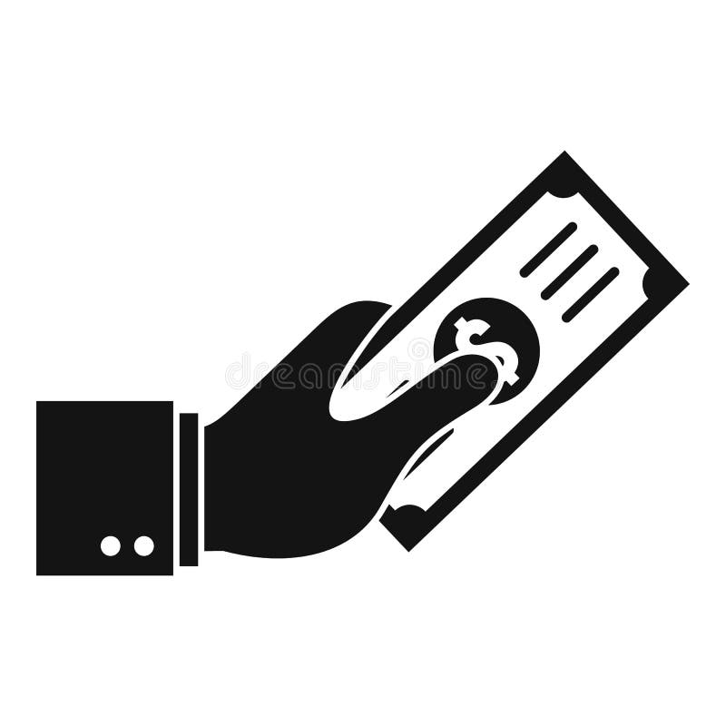 Hand Give Money Icon, Simple Style Stock Vector - Illustration of black ...