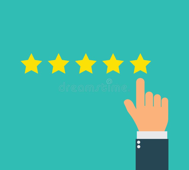 Hand Give Star Rating Flat Vector. Feedback Stock Vector - Illustration ...