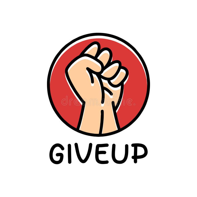Hand Give Up Logo Vector Design Illustration Emblem Stock Vector ...
