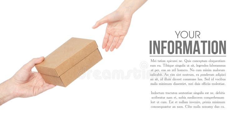 Hand Giving Gift Box Hands, Space for Text Stock Photo - Image of body ...