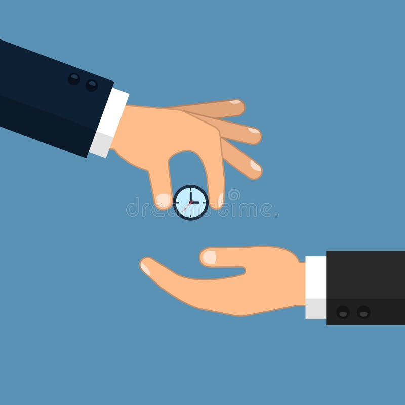 Hand Giving the Clock Illustration. Vector Isolated Time Economy ...