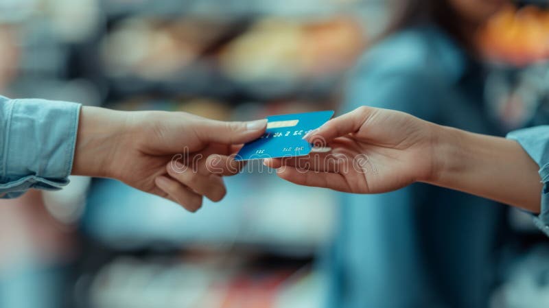 A Hand is Giving a Credit Card To Another Hand .. AI Generated Stock ...