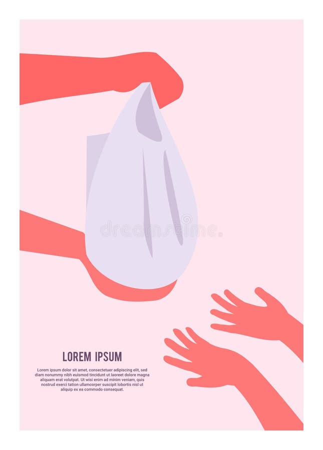 Hand Giving Donation Pack. Charity Activity. . Simple Flat Illustration ...