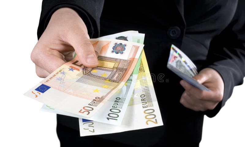 Hand Giving Euro Banknotes Money Stock Image - Image of business ...