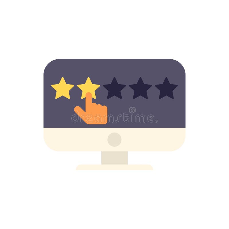 Hand Giving Five Stars Feedback on Desktop Computer Monitor Screen ...