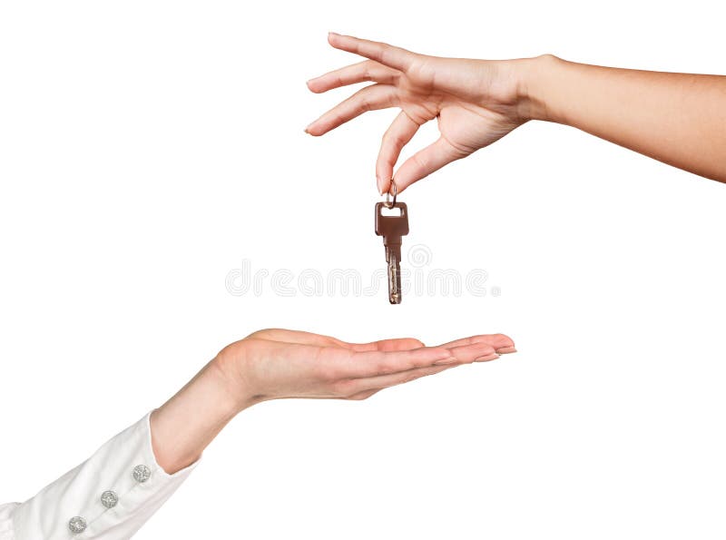 Hand Giving a Key Young Couple Stock Image - Image of giving, palm ...