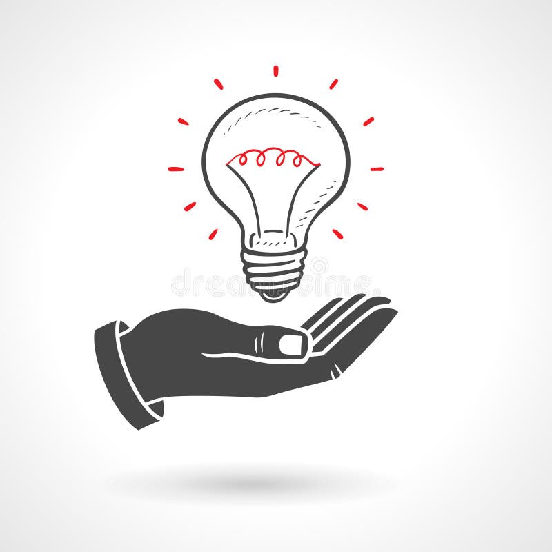 Hand Giving Light Bulb Idea Concept Stock Vector - Illustration of ...